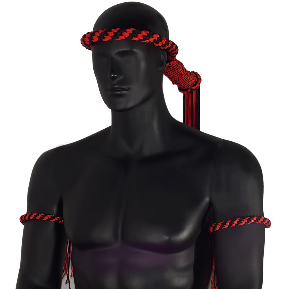 MONGKON AND 2 PRAJITS RED BLACK MUAY THAI HAND MADE